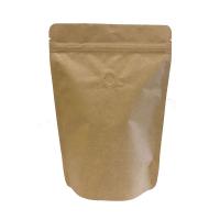 China Kraft Paper Laminated Aluminium Foil Stand Up Coffee Pouches with Valve for Extended Freshness for sale