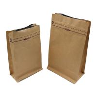 China Premium One Way Degassing Flat Bottom Brown Paper Bags 0.25lb 0.5lb 1lb 2lb 125g 250g 500g 1kg for sale
