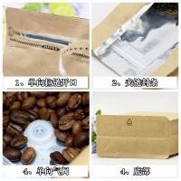 China Premium One Way Degassing Flat Bottom Brown Paper Bags 0.25lb 0.5lb 1lb 2lb 125g 250g 500g 1kg for sale