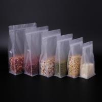 China Heavy Duty Matte Clear Square Bottom Stand Up Pouches Bags with Resealable Zipper for Food, Flower Tea, Coffee Packaging for sale