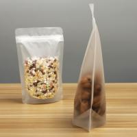 China 5.9 x 8.66 Inch Heat Seal Matte Clear Stand Up Pouch Bags with Reclosable Ziplock for Candy, Cookie Snack Food Packaging for sale