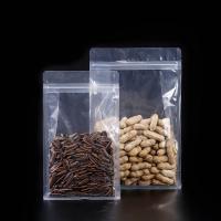 China Heavy Duty Transparent Clear Flat Bottom Stand Up Pouches Bags with Resealable Ziplock for Food Snacks Nuts Packaging for sale