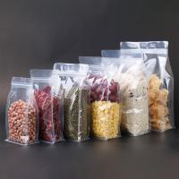 China Transparent Clear Flat Bottom Stand Up Pouch With Zipper PET/PE Food Grade for sale
