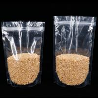 China Odor Proof Transparent Zipper Stand Up Pouches with Tear Notch for Packaging Food Items for sale