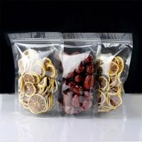 China Plastic Resealable Clear Stand Up Pouch Bags with Zip Lock with Tear Notch for Candy, Snacks, Dry Fruits, Food Packaging for sale