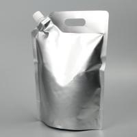 China Customizable Handle Top Aluminium Foil Stand Up Pouch Bag With Spout and Lid for Liquid Drinks Packaging for sale
