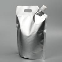 China Customizable Handle Top Aluminium Foil Stand Up Pouch Bag With Spout and Lid for Liquid Drinks Packaging for sale