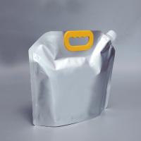 China Customizable Handle Top Aluminium Foil Stand Up Pouch Bag With Spout and Lid for Liquid Drinks Packaging for sale