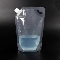 China Customizable Supermarket Transparent Stand Up Spouted Pouches with Lid for Drinks Packaging for sale