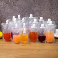 China Customizable Transparent Clear Stand Up Spout Pouches for Milk, Juice, Beverages, Coffee Packaging for sale