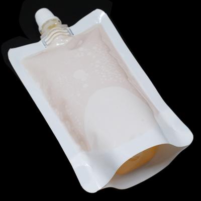 China Customizable Gravure Printing Milky White Stand Up Spout Pouches For Beverage Supermarket for sale