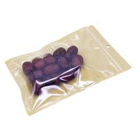 China Eco Friendly Front Side Transparent Clear Window 3 Side Seal Flat Pouch With Zipper Back Brown for sale