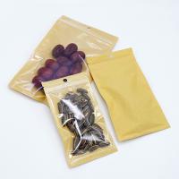 China 9x15cm Heat Seal Smell Proof Plastic Clear Front Brown Kraft Paper Flat Zipper Bags for Food Packaging with Hanging Hole for sale
