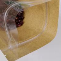 China 4.7x7.9 Inch Plastic Clear Front Brown Kraft Back Reclosable Stand Up Ziplock Pouch Bags Doypack For Food Packaging for sale
