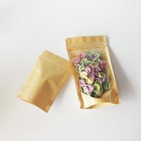 China Moisture Proof Digital Printing Zipper Kraft Paper Stand Up Pouch For Dry Food Snacks Candy Bean Packaging for sale