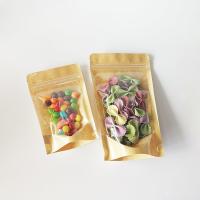 China Moisture Proof Digital Printing Zipper Kraft Paper Stand Up Pouch For Dry Food Snacks Candy Bean Packaging for sale