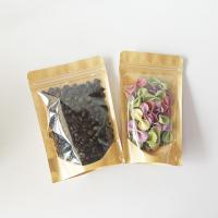 China 4.7x7.9 Inch Plastic Clear Front Brown Kraft Back Reclosable Stand Up Ziplock Pouch Bags Doypack For Food Packaging for sale