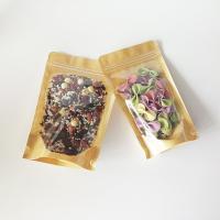 China Clear Front  Back Stand Up Kraft Paper Ziplock Bags 150microns clear stand up pouch bags for sale