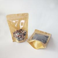 China Matt Lamination Zipper Heat Seal Kraft Stand Up Pouches With Window Digital Printing For Food Packaging Bags for sale