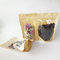 China Customized Gravure Printed Front Clear Stand Up Kraft Paper Bag Moisture Proof  For Food Packaging for sale