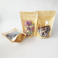 China Customized Gravure Printed Front Clear Stand Up Kraft Paper Bag Moisture Proof  For Food Packaging for sale