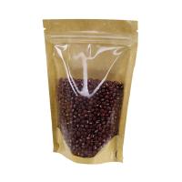 China Clear Front Back Stand Up Resealable Kraft Paper Ziplock Bags For Food Dry Nuts Tea Leaves Packaging Storage for sale