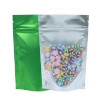 China Clear Front Silver Foil Stand up Pouch Aluminum Heat Seal Gravure Printed Canister for sale