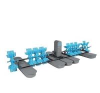 China 110V 220V 380V Pond Paddle Wheel Aerator Floating Solar Oxygenator 0.75KW for sale