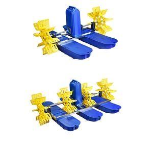 China 4 Impellers Fish Farm Aerator 380V SS304 Motor Paddle Wheel Aerator HDPE Float for sale