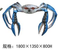 China Blue Crab Animal Fiberglass Marine life Sculpture Customized for sale