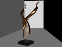 China Deer Head Metal Art Sculptures Stainless Steel Electroplating for sale