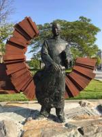 China Historical Figures Metal Art Sculptures Bronze Cast Copper Material for sale