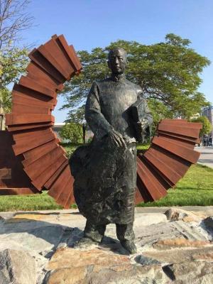 China Historical Figures Metal Art Sculptures Bronze Cast Copper Material for sale