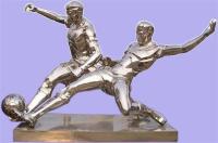 China Custom FRP Casting Football World Cup Sculpture To Create A Separate Player Moment Sculpture for sale