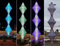 China Outdoor 316 Stainless Steel Sculpture Installation Color Lights Changeable for sale