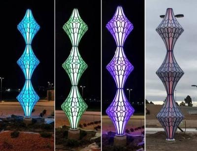 China Outdoor 316 Stainless Steel Sculpture Installation Color Lights Changeable for sale