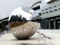 China 500CM Mirror Stainless Steel Sculpture Small Showcase Decorative Artifact for sale