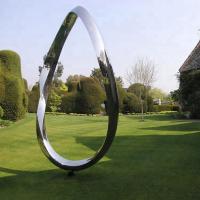 China Customize Mirror Metal Art Sculptures Crafts Water Pond And Grass Decoration for sale
