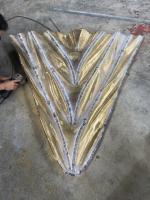China Polishing Metal Art Sculptures Brass Outdoor Wall Decoration Architectural Beam Column Protection for sale