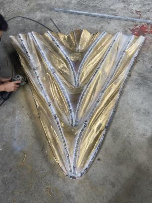 China Polishing Metal Art Sculptures Brass Outdoor Wall Decoration Architectural Beam Column Protection for sale