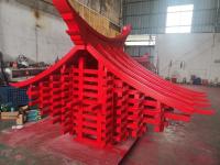 China Balloon Style Metal Art Sculptures Outdoor Garden City Greenway Stone Column Roof Metal Installation for sale