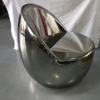 China Stainless steel outdoor furniture a set of three stainless steel mirror stools and an electroplated coffee table for sale