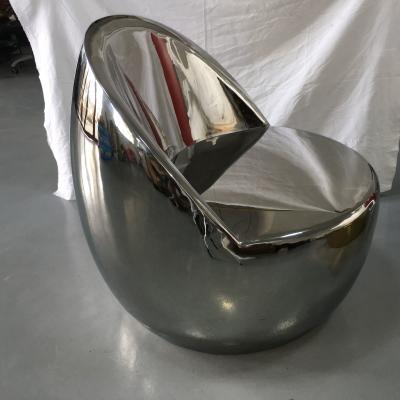China Stainless steel outdoor furniture a set of three stainless steel mirror stools and an electroplated coffee table for sale