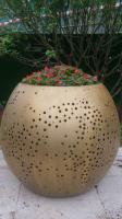 China Modern Large Metal Flower Pot Garden Crafts Hollow Outdoor Metal Plant Pots for sale