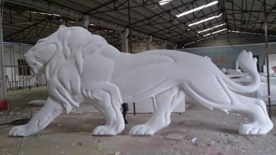 China Lion Embossed Stainless Steel Large Garden Animal Statues 316 Polished for sale
