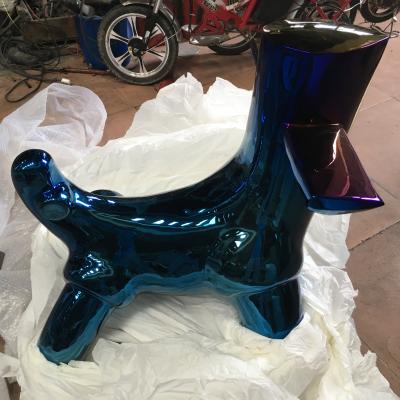 China Interior Metal Art Sculptures Gem Blue Abstract Metal Sculptures Stainless Steel 316 Electroplated for sale