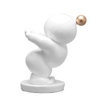 China White Bubble Resin Art Sculpture Blowing Abstract Figure Sculpture Bar Art Window Display for sale