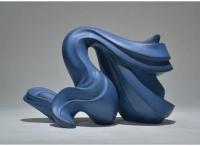 China Gray Blue Resin Art Sculpture Abstract Indoor Floor Statues  Square Indoor Table Decoration for sale