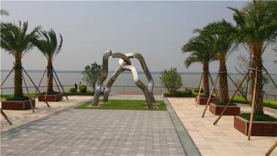 China Matte Brushed Large Outdoor Metal Sculpture Abstract Metal Garden Figures for sale