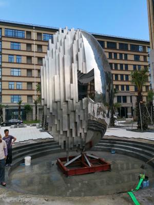China Large Stainless Steel Sculpture Mirror Brushed Surface Mirror Polished Stainless Steel for sale